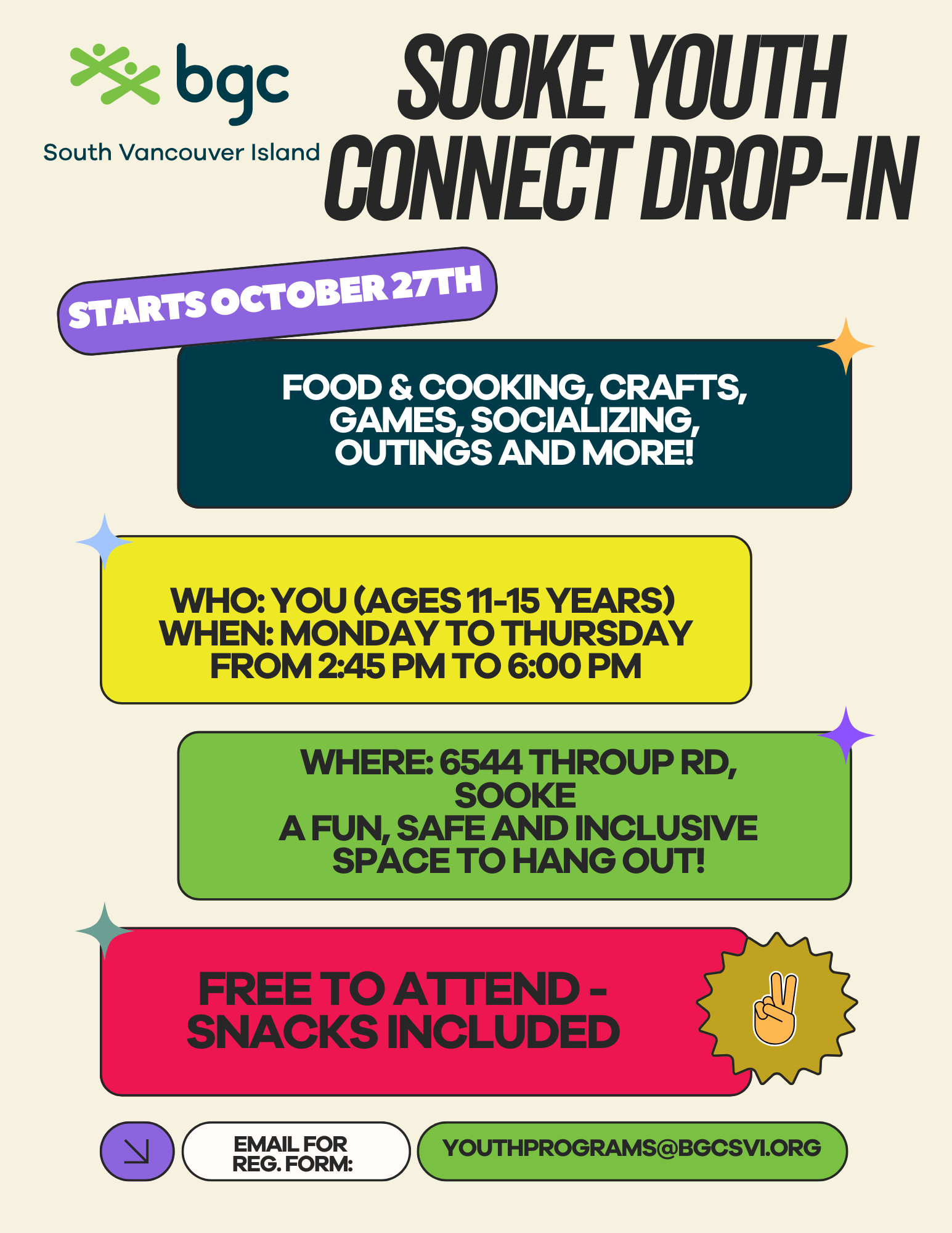 Sooke Youth Connect Drop-In | Journey Middle School